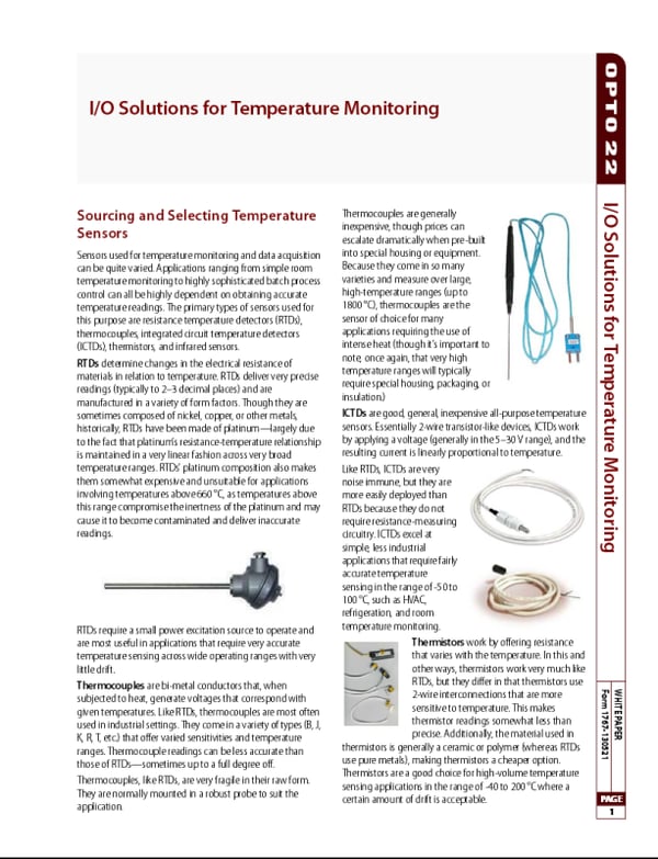 White Paper: I/O Solutions for Temperature Monitoring
